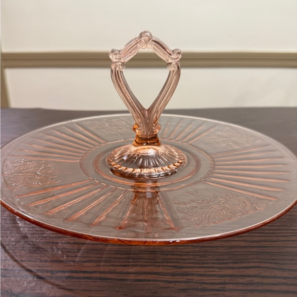 Dining | Elegant Pink Depression Glass Cake Stand | Poshmark